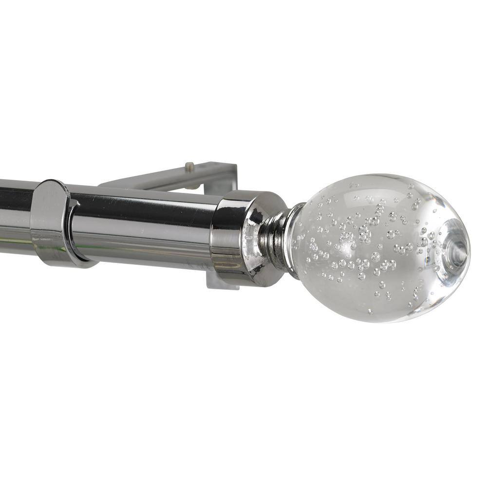 Art Decor 96 in. Non-Adjustable 1-1/8 in. Single Window Curtain Rod Set ...