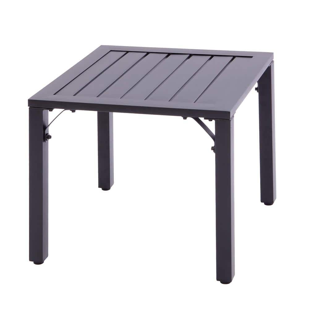 Wildaven 19 in. x 19 in. x 17 in. Patio Metal Side Table Coffee Table ...