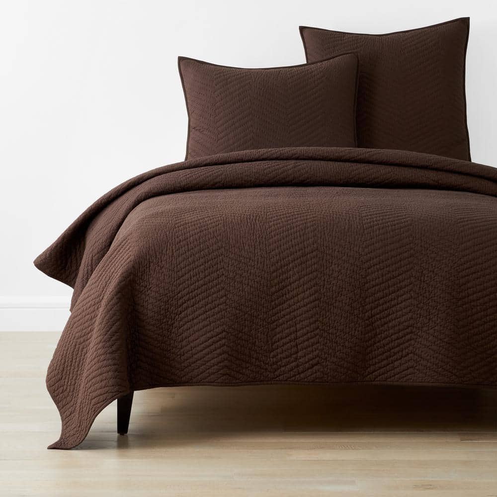 The Company Store Company Dark Brown Twin Cotton Quilt C3A3-T-DARK ...