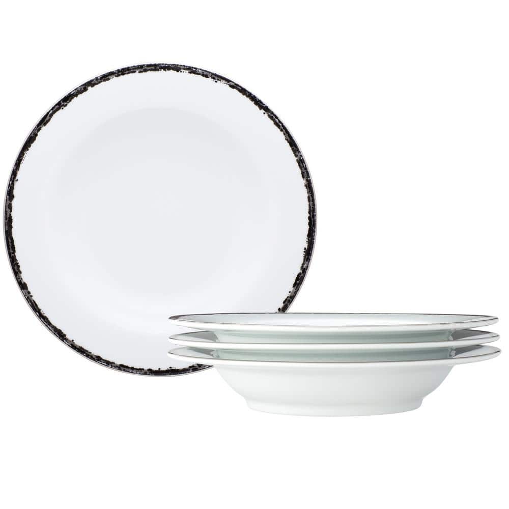 Noritake Black Rill 11 in., 24 fl. oz. (Black) Porcelain Pasta Bowls ...