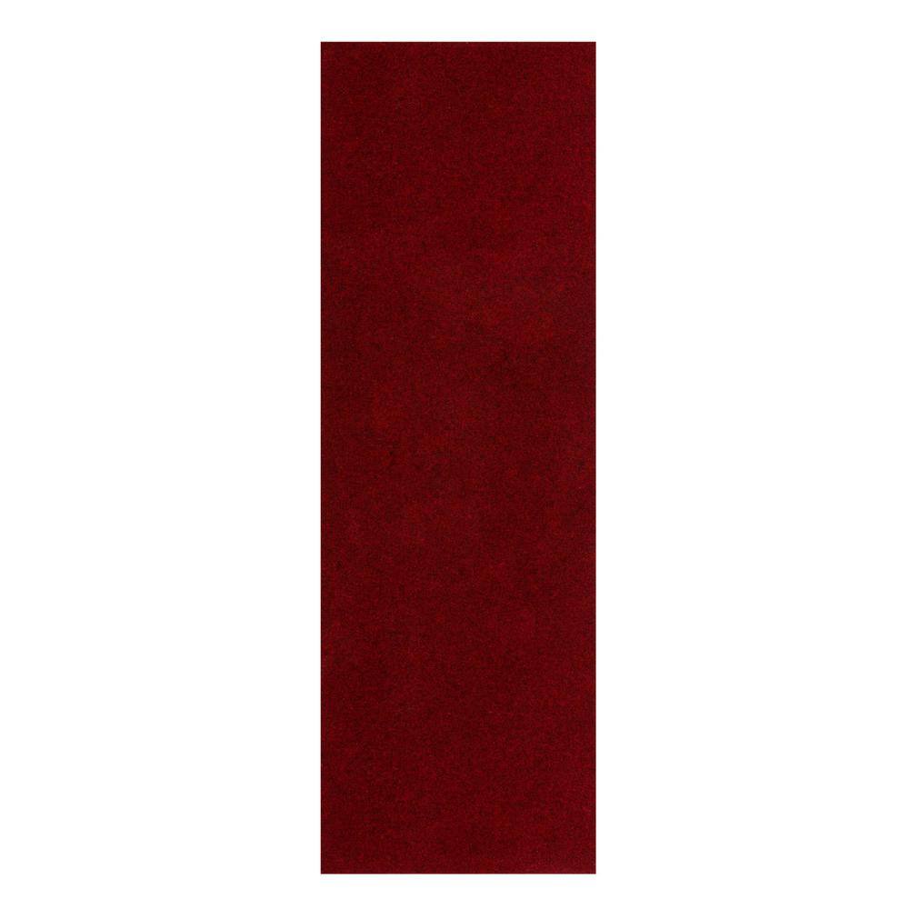 Mohawk Home All Purpose Velour Red 2 ft. x 12 ft. Indoor/Outdoor ...