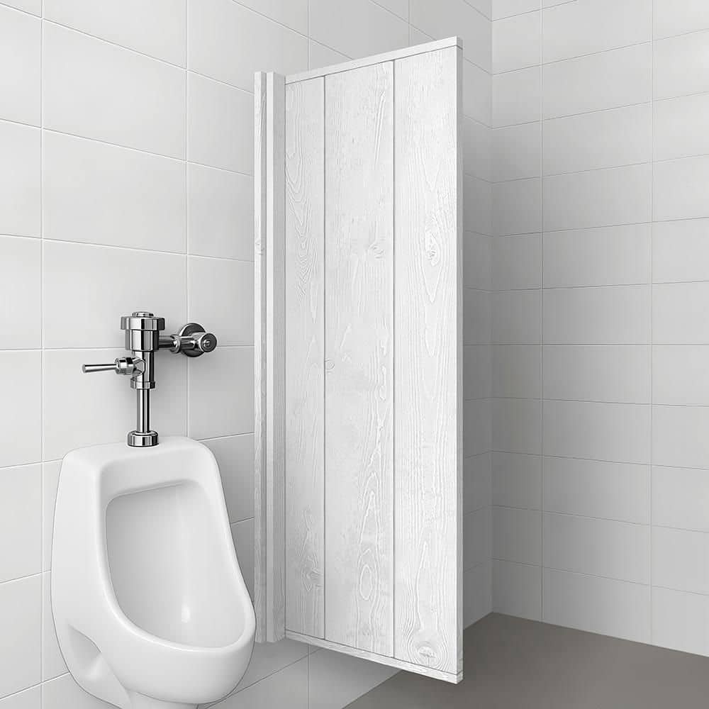 CALHOME 12 in. x 42 in. Light Cream Solid Pine Wood Bathroom Urinal ...