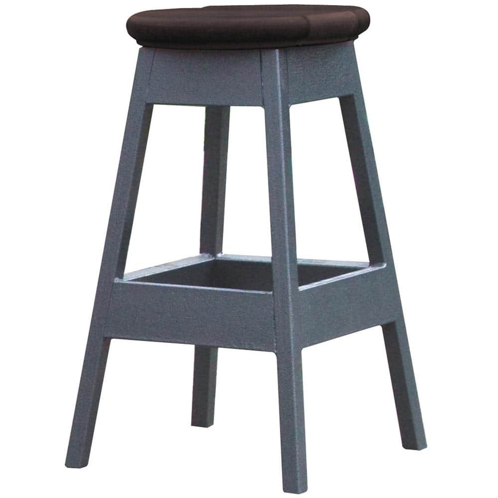 Cal Metro 14 in. x 14 in. x 24 in. Bar Stool in Smoke for Spa Bar CM957 ...