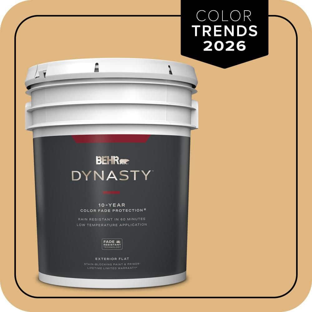 BEHR DYNASTY 5 gal. #M270-5 Beehive Flat Exterior Stain-Blocking Paint ...
