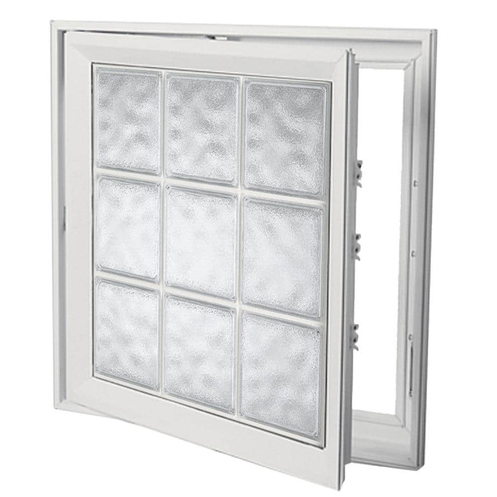 Hy-Lite 21 in. x 21 in. Left-Hand Acrylic Block Casement Vinyl Window ...