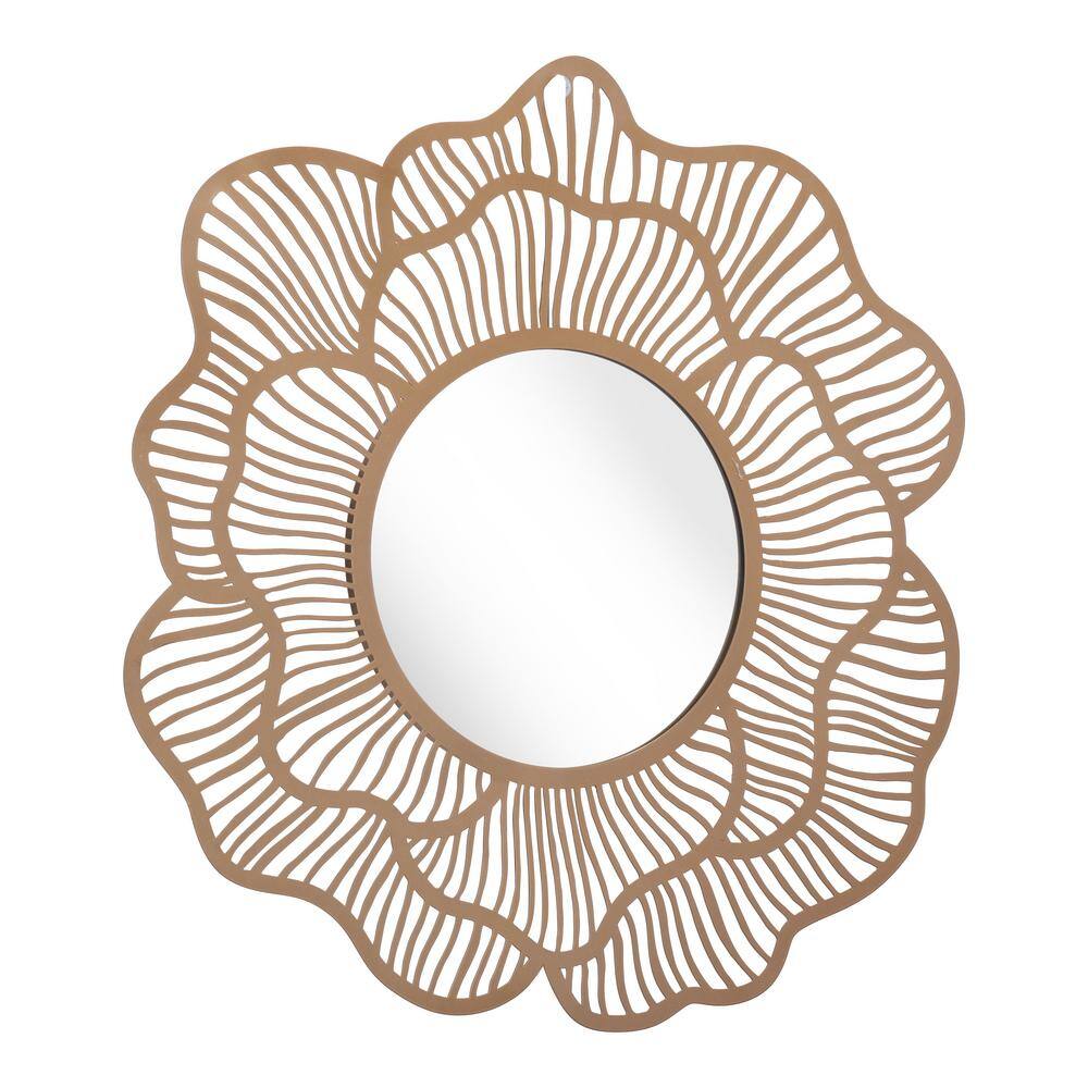 ZUO Modern Gold Steel Accent Mirror 27.2 in. H x 28.3 in. W A12206 ...