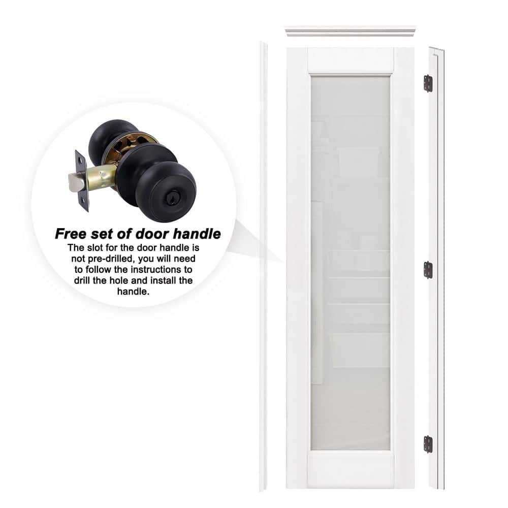 ARK DESIGN 24 in. x 80 in. Right 1-Lite Frosted Glass White MDF ...