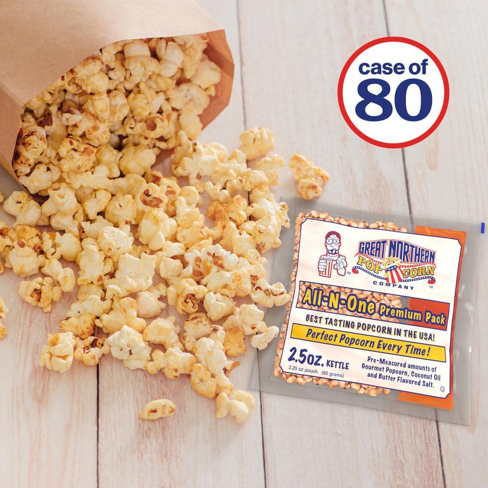 GREAT NORTHERN 80-Count Gourmet Popcorn Kernels Packs-Premeasured All ...