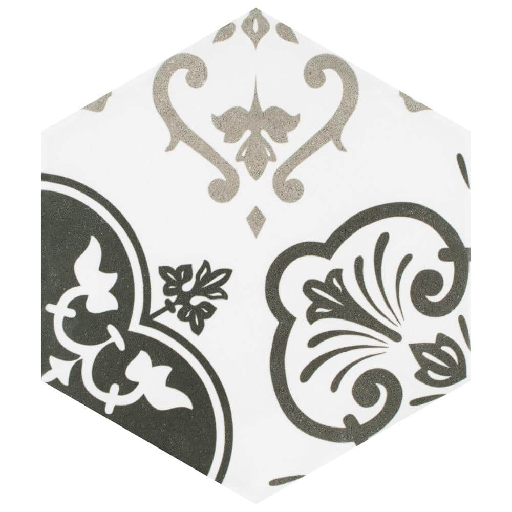 Merola Tile Fantasy Hex Mix 8-5/8 in. x 9-7/8 in. Porcelain Floor and ...