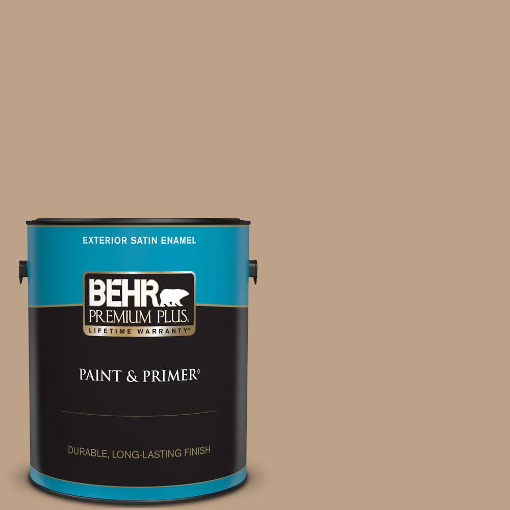 BEHR PREMIUM PLUS 1 gal. #PPU4-05 Basketry Satin Enamel Exterior Paint ...
