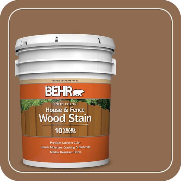 BEHR 5 gal. #PPF-51 Dark Walnut Solid Color House and Fence Exterior ...