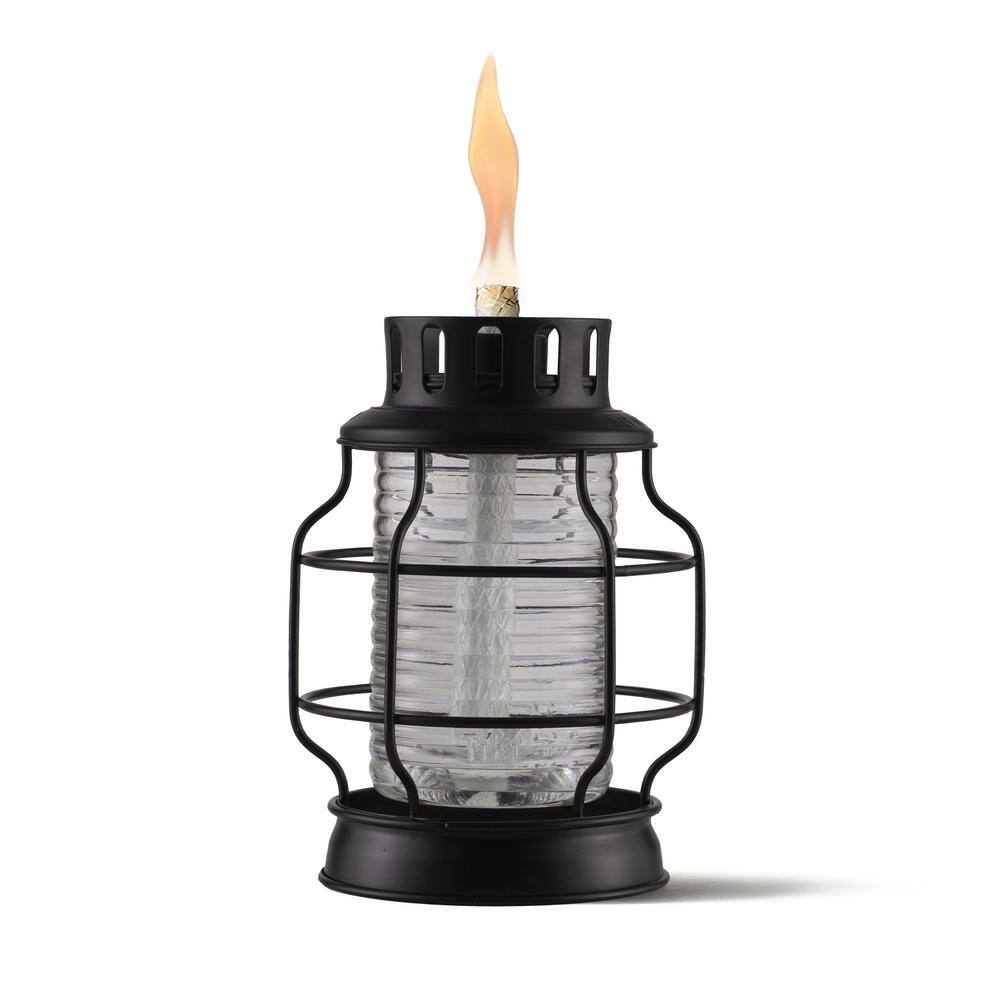 TIKI 7.20 in. Table Torch Lantern Metal Black (2-Pack) 1121120 - The ...