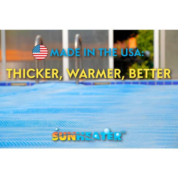 SunHeater Heavy Duty Pool Solar Blanket 12 ft. x 24 ft. Rectangular ...