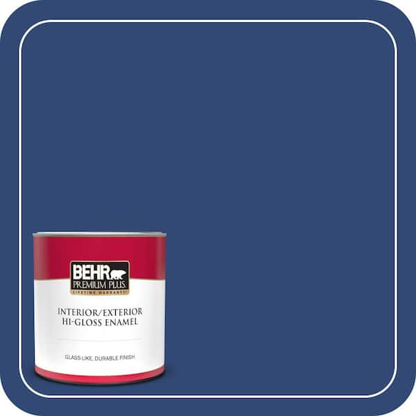 BEHR PREMIUM PLUS 1 qt. #S-H-580 Navy Blue Hi-Gloss Enamel Interior ...