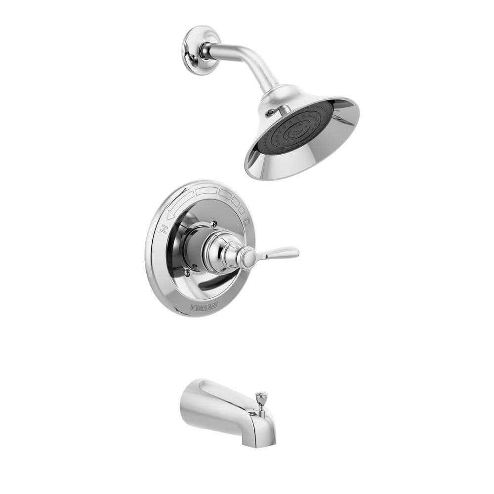 Peerless Elmhurst 1-Handle Wall Mount Tub and Shower Trim Kit in Chrome ...