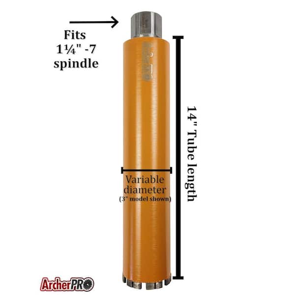 Archer USA 2 1 4 in. Diamond Turbo Core Drill Bit for Concrete Drilling TB225 The Home Depot