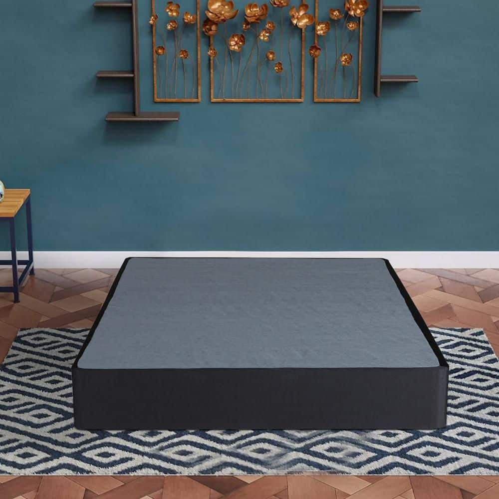 Benjara Gray Metal Frame Queen Platform Bed with Removable Fabric Cover ...