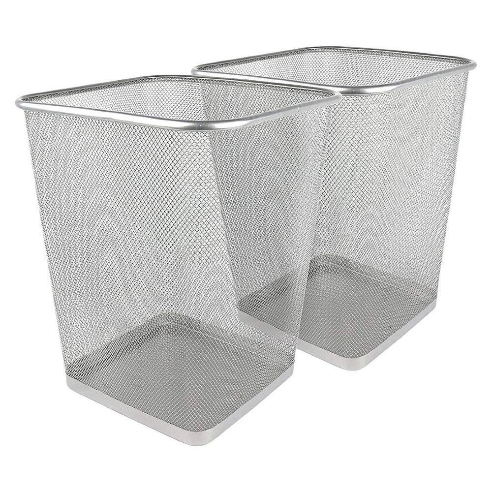 FAWEY TRED INC 6 Gal. Silver Metal Mesh Square Trash Can (Sets of 2 ...