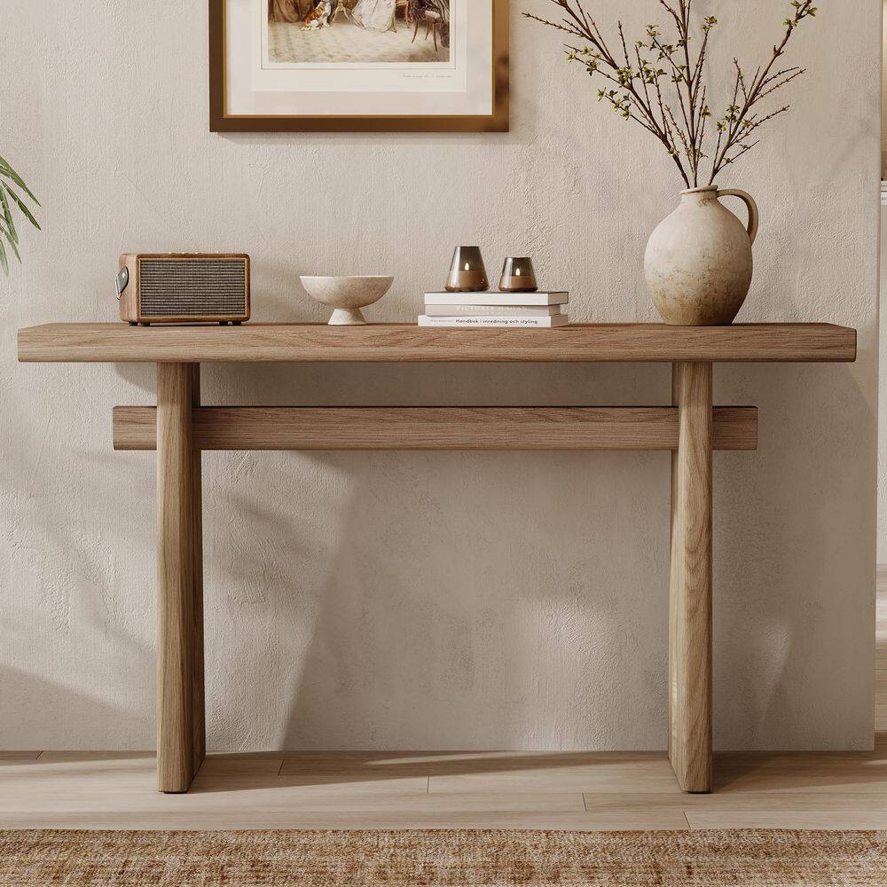 CHRISTOPHER KNIGHT HOME June 59.2 in. Brown Rectangle MDF Wood Console ...