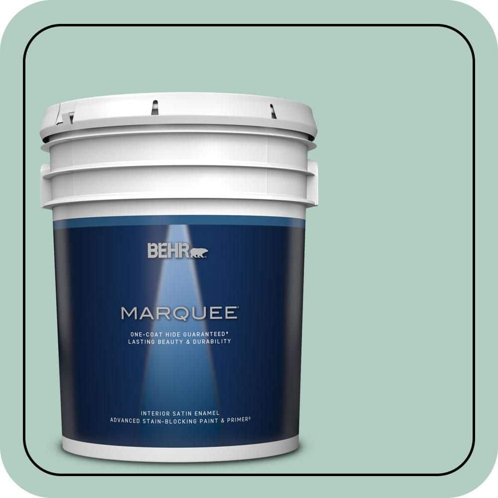 BEHR MARQUEE 5 gal. #M430-3 Wintergreen Dream One-Coat Hide Satin ...