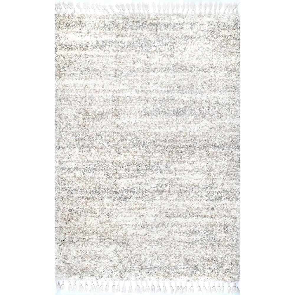 StyleWell Contemporary Brooke Shag Ivory 10 ft. x 14 ft. Area Rug ...