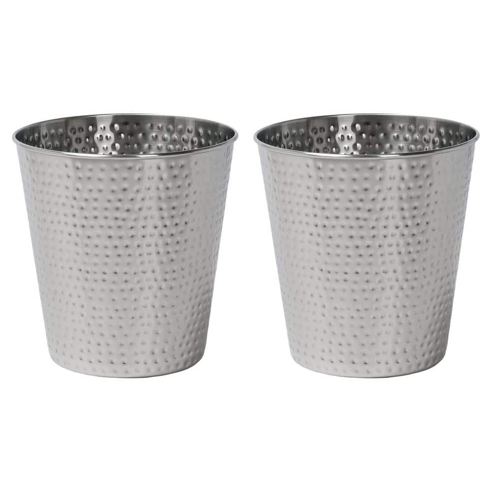 happimess Axel Modern Minimalist Hammered Steel 2 Gal. Waste Bin ...