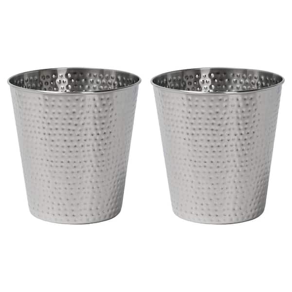 happimess Axel Modern Minimalist Hammered Steel 2 Gal. Waste Bin ...