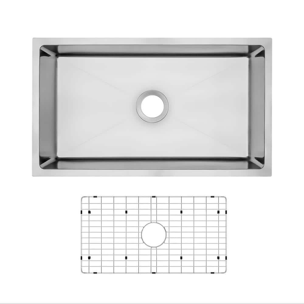 CHESHIRE 30 in. Handmade Undermount Single Bowl 18-Gauge Stainless ...