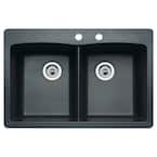 Blanco Diamond Dual-Mount Granite 33 in. 2-Hole 50/50 Double Bowl ...