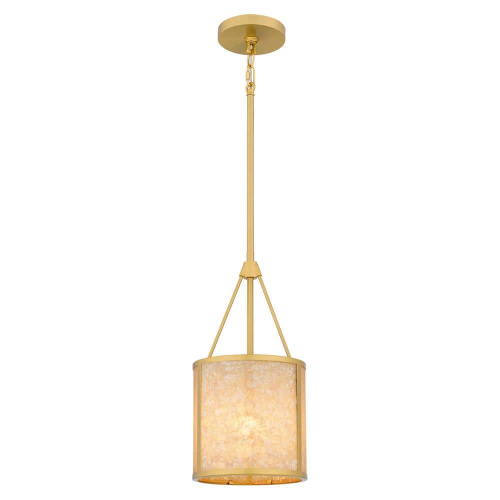 Quoizel Stoneland 100-Watt 1-Light Brushed Gold Mini Pendant Light ...