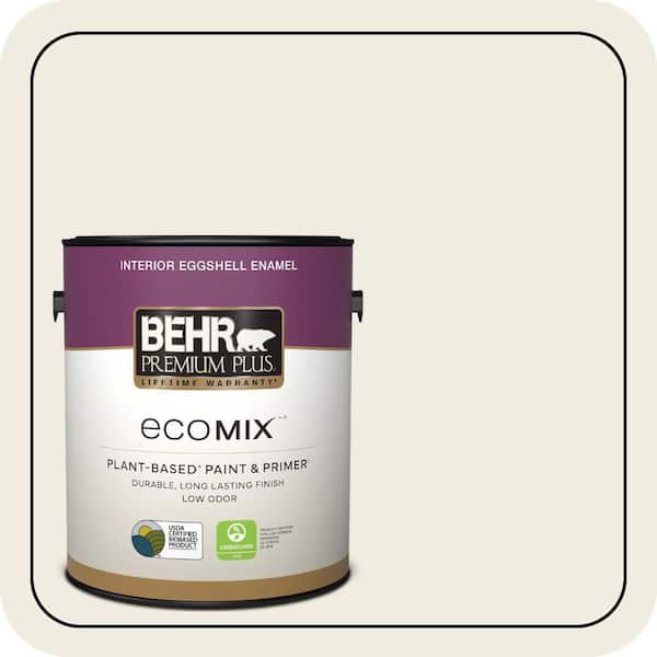 BEHR PREMIUM PLUS 1 gal. #QE-25 Salt Crystal Eggshell Enamel EcoMix ...
