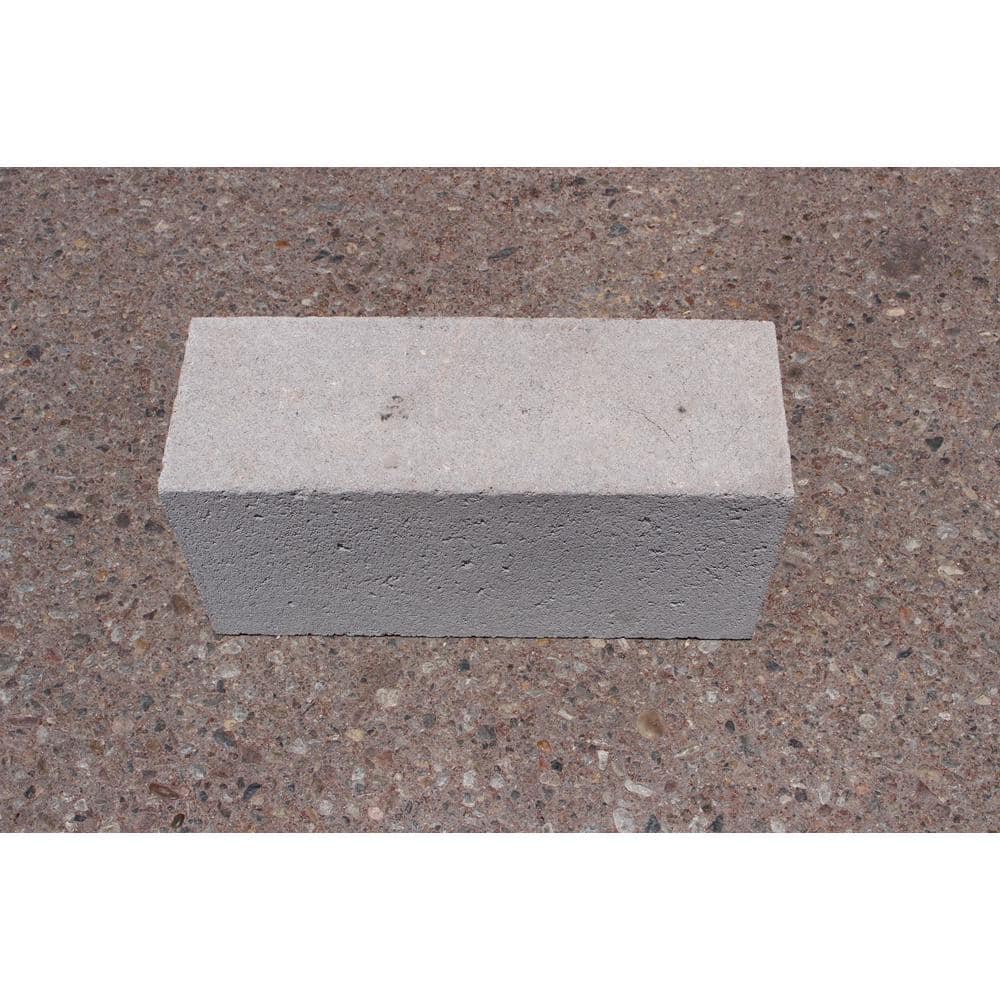 Southwest Block 8 in. x 16 in. x 4 in. Gray Smooth Solid Round Top ...