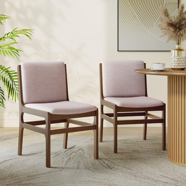 CHRISTOPHER KNIGHT HOME Juan Walnut and Beige Fabric Upholstered Dining ...