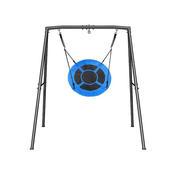 Black Heavy Duty A-Frame Swing Stand with 60" Large Platform Swing for ...