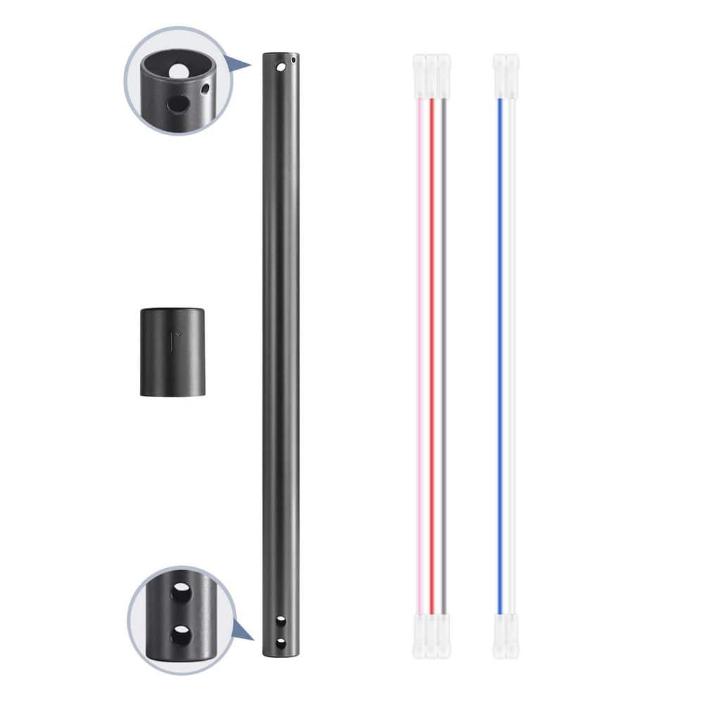 HINNIXY 36 in. Black Indoor Ceiling Fan Extension Downrod with Coupler ...