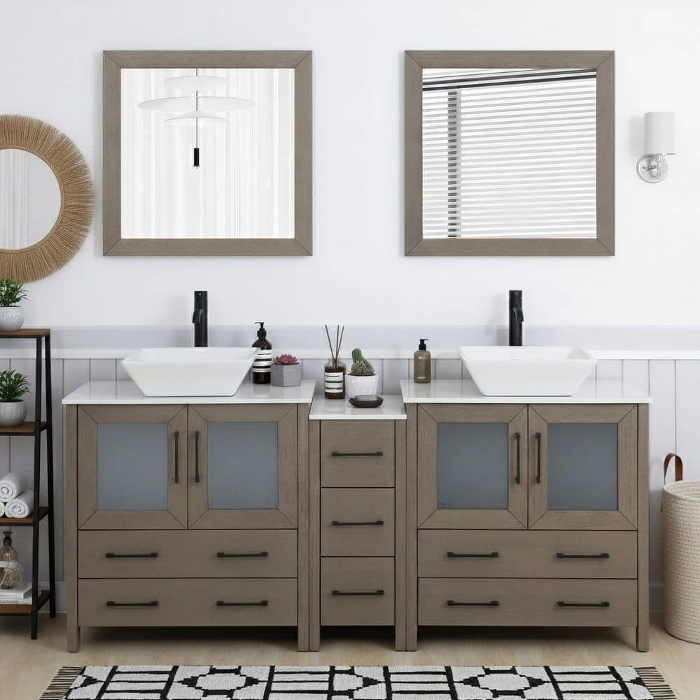 Reviews for Vanity Art Ravenna 72 in. Double Sink Freestanding ...