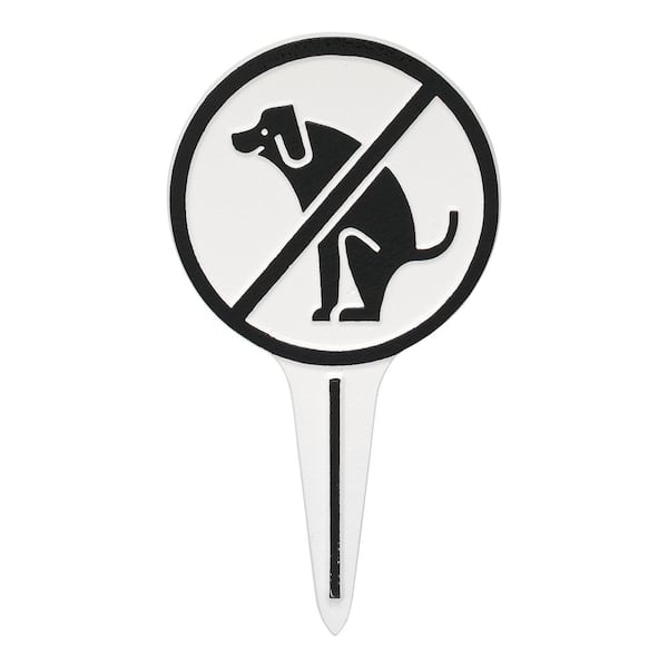 Pet Owner Courtesy Small Round No Dog Poop Round Cast Aluminum Yard ...