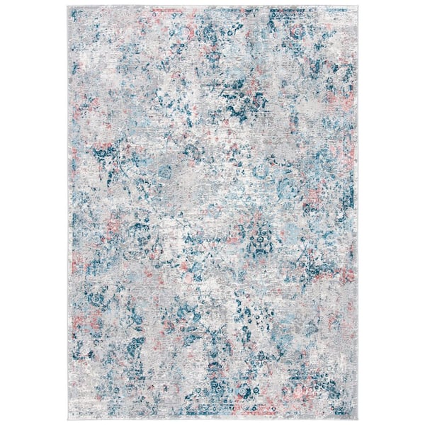 SAFAVIEH Meadow 5 ft. x 8 ft. Light Gray/Blue Distressed Marble Area ...