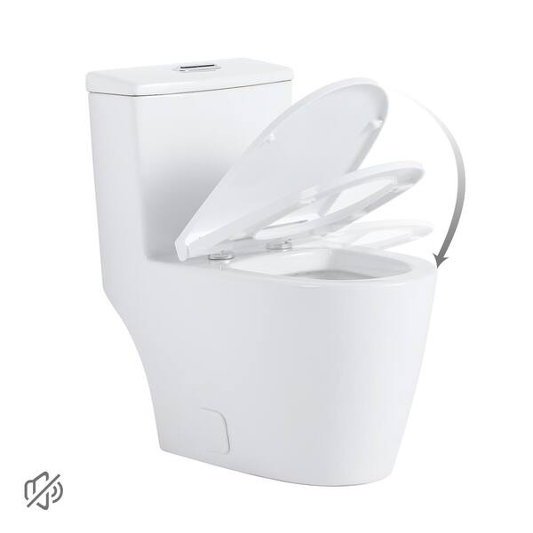 BTCSTAR Rough in 12 in. 1-Piece 1.2 GPF Dual Flush Elongated Toilet ...