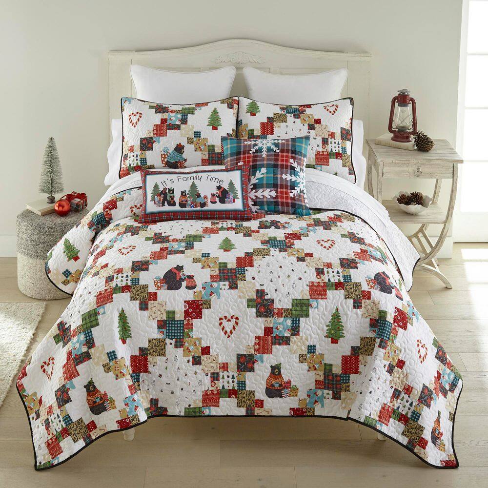DONNA SHARP Holiday Love Mutli-Colored 2-Pieces Polyester Twin Quilt ...