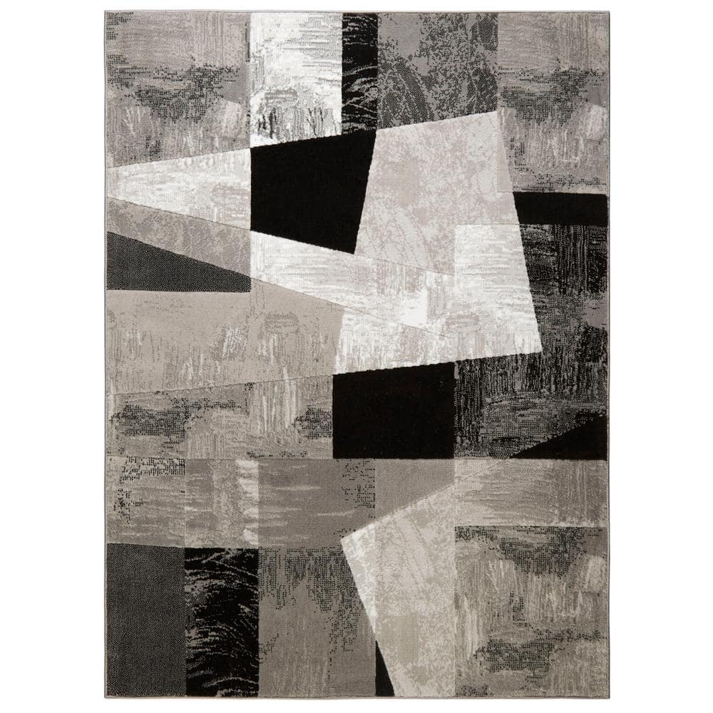 Home Dynamix Catalina Grey/Black 8 ft. x 10 ft. Geometric Area Rug 1N ...