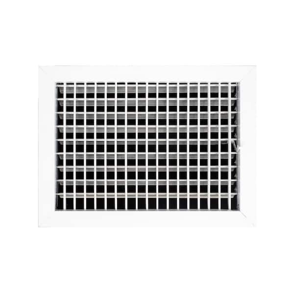 ACLAMINAIRE 14 in. x 10 in. Aluminum Adjustable Wall Register in White ...