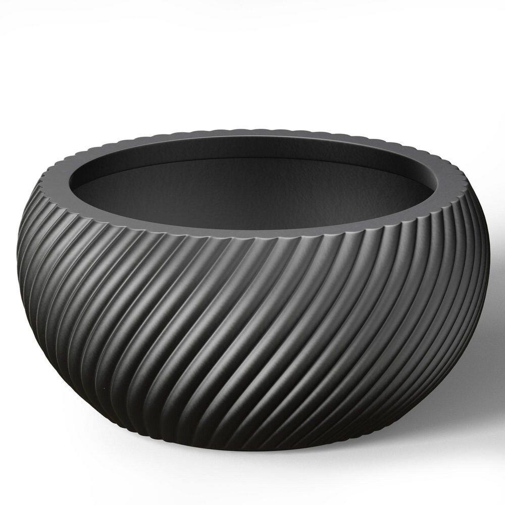 Morrava 17 in. Large Charcoal Black (Enhanced Core) Concrete Round ...