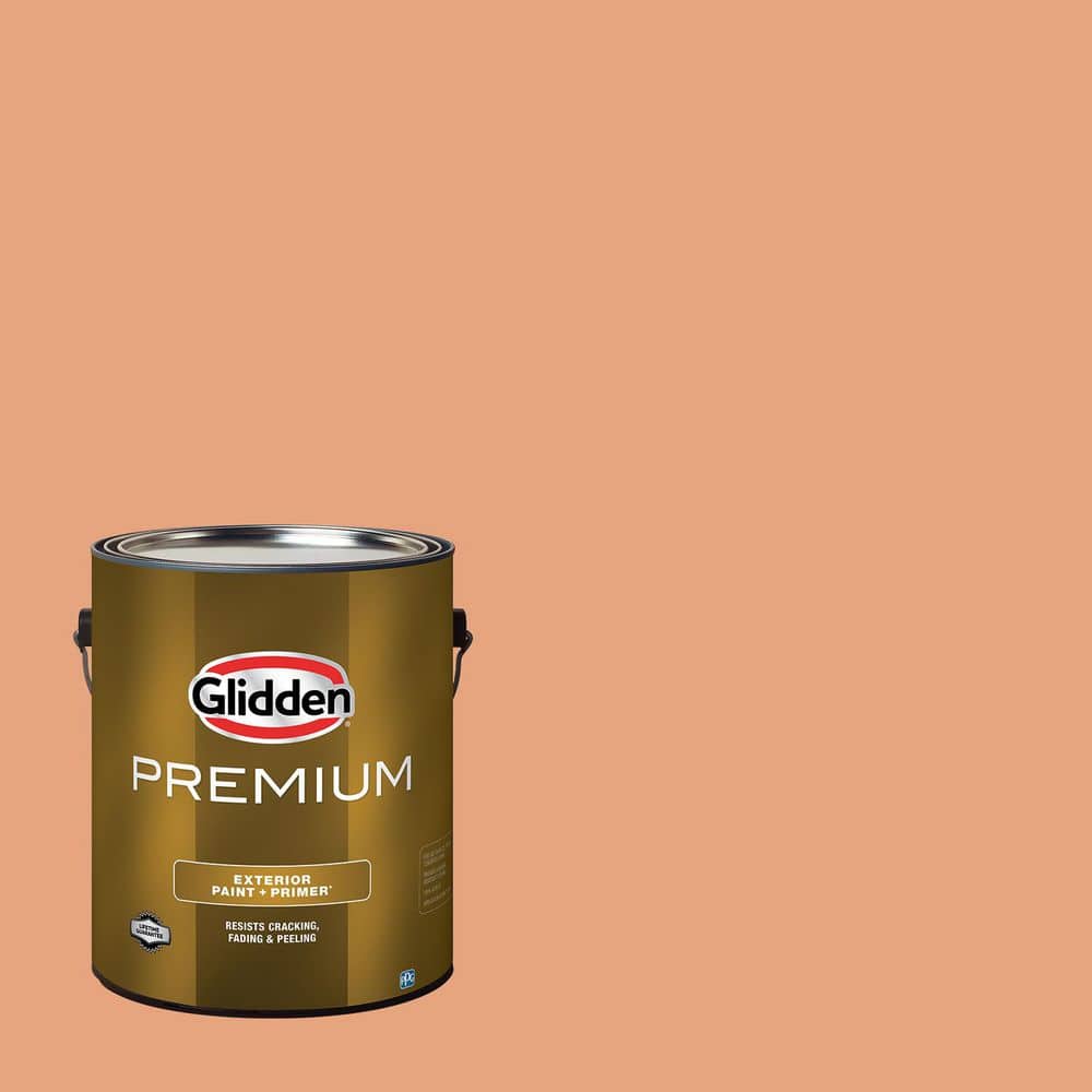 Glidden Premium 1 gal. PPG1200-4 Orange Clay Satin Exterior Latex Paint ...