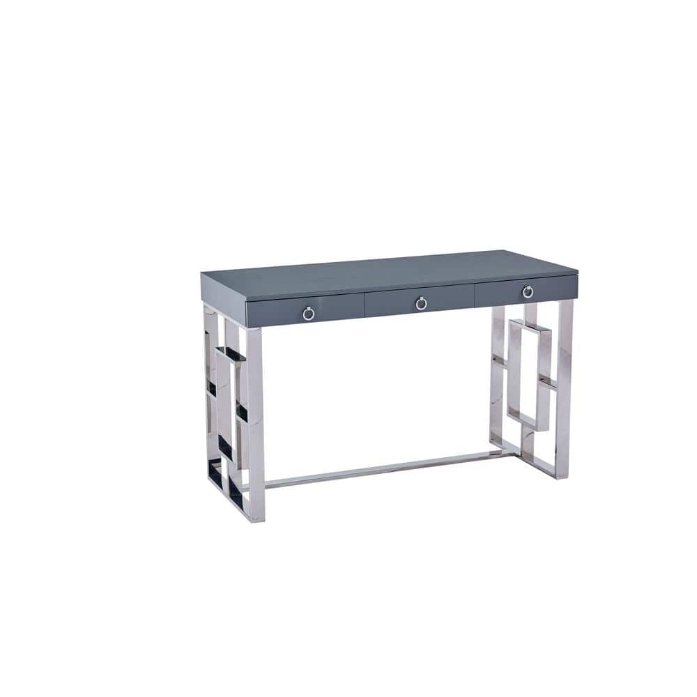 Best Master Furniture 47 in. Rectangular Grey Modern Computer Desk ...