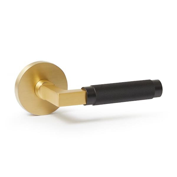 EXPLORE HARDWARE Bordeaux Solid Brass Satin Gold and Black Passage Hall ...