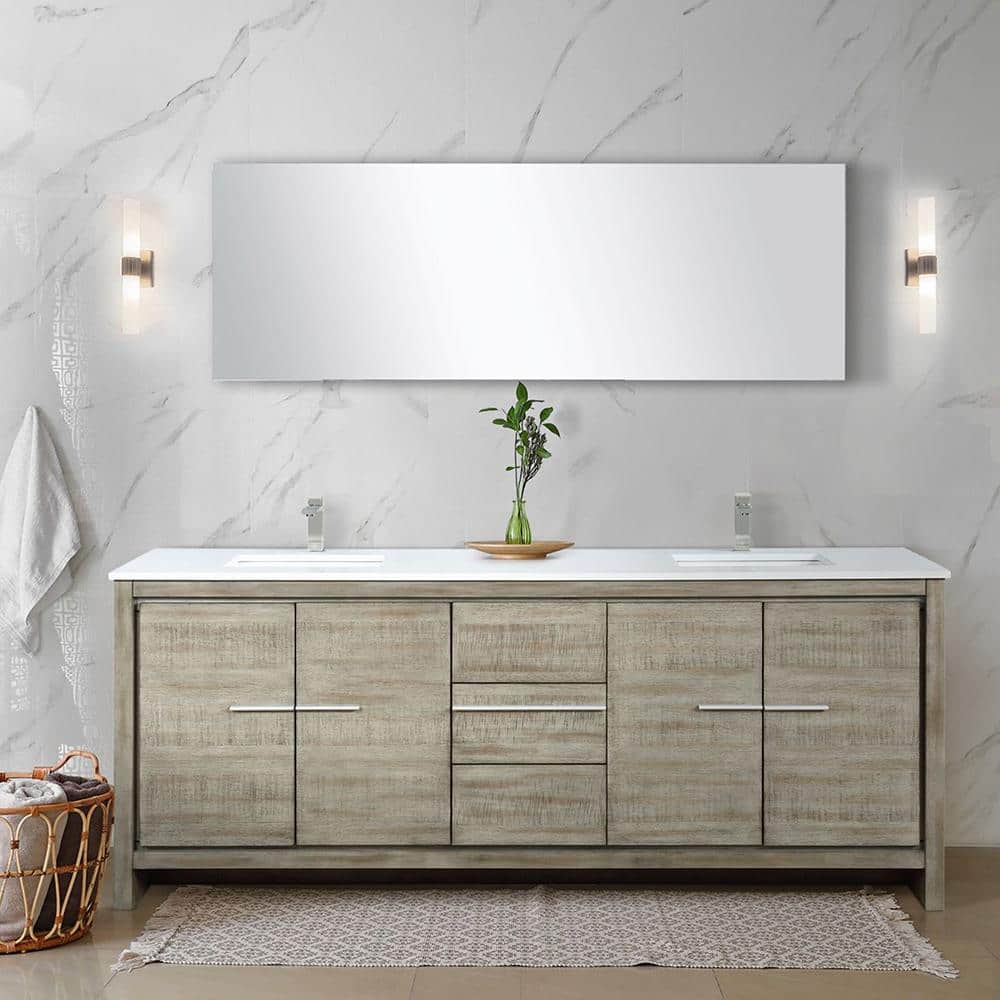 Lexora Lafarre 80 in W x 20 in D Rustic Acacia Double Bath Vanity ...