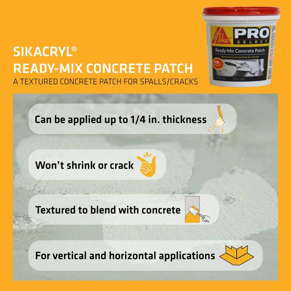 1 Qt. Ready-Mix Concrete Patch and Repair, Textured Concrete Patch Best ...