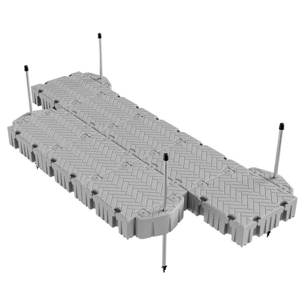 Flexx 8 ft. Shoreline Floating Dock Package with Pipe Guides TDFXW-1220 ...