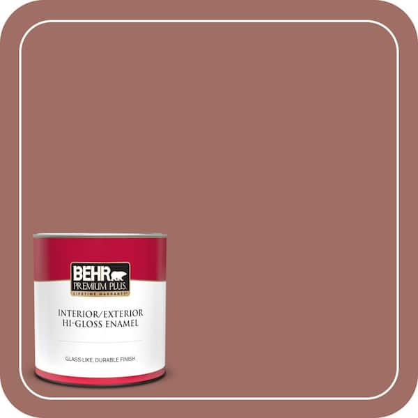 BEHR PREMIUM PLUS 1 qt. #190F-5 Brandy Hi-Gloss Enamel Interior ...